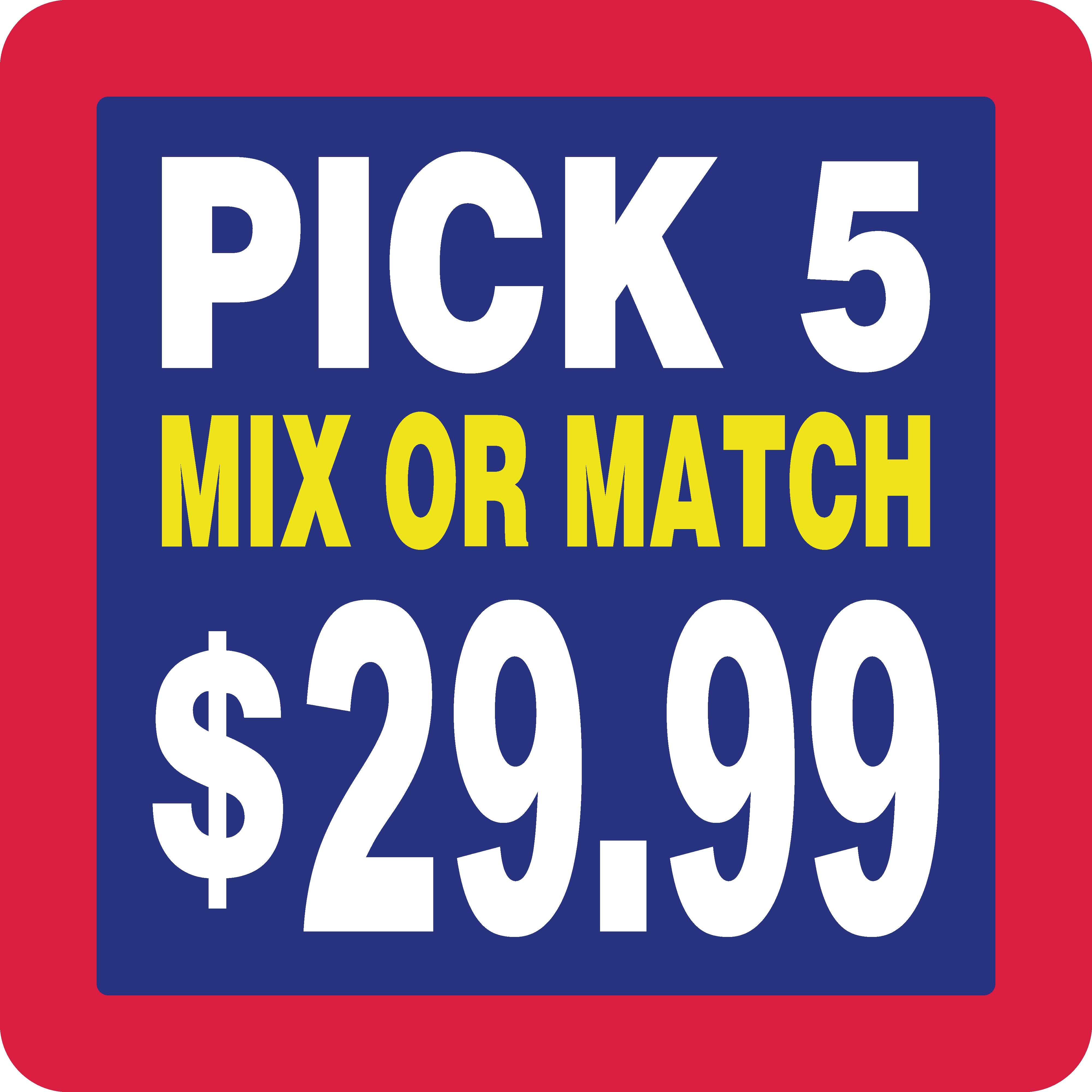 Pick 5 For $24.99 Value Pack Label, ScaleLabels.com Pick 5 Labels